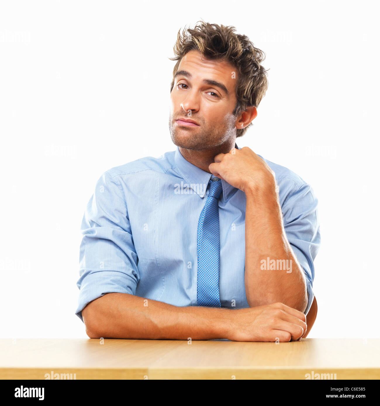 Man sitting desk in Cut Out Stock Images & Pictures - Alamy