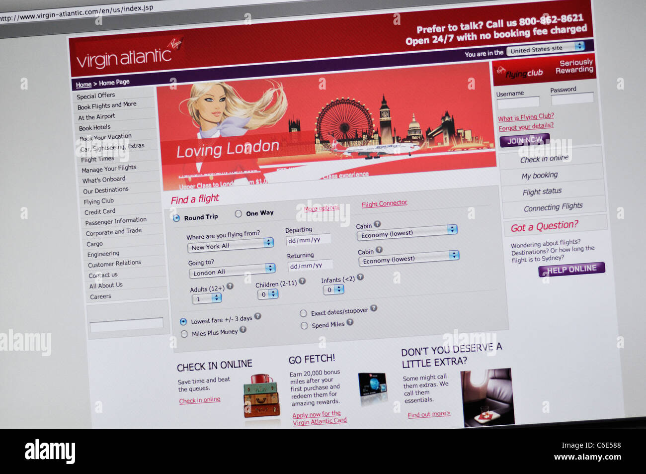 Virgin atlantic website hi-res stock photography and images - Alamy