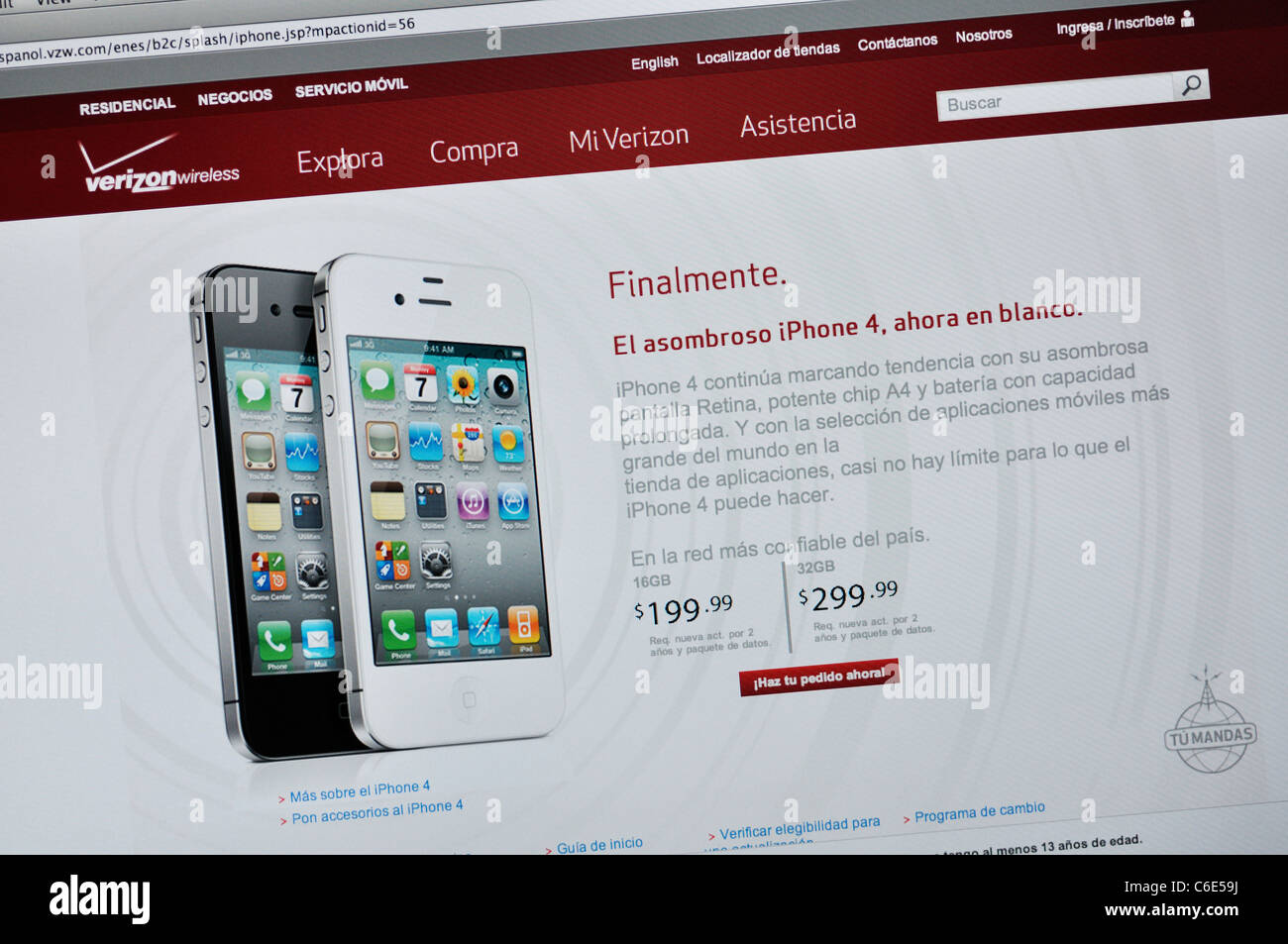 Verizon website and iPhone Stock Photo - Alamy