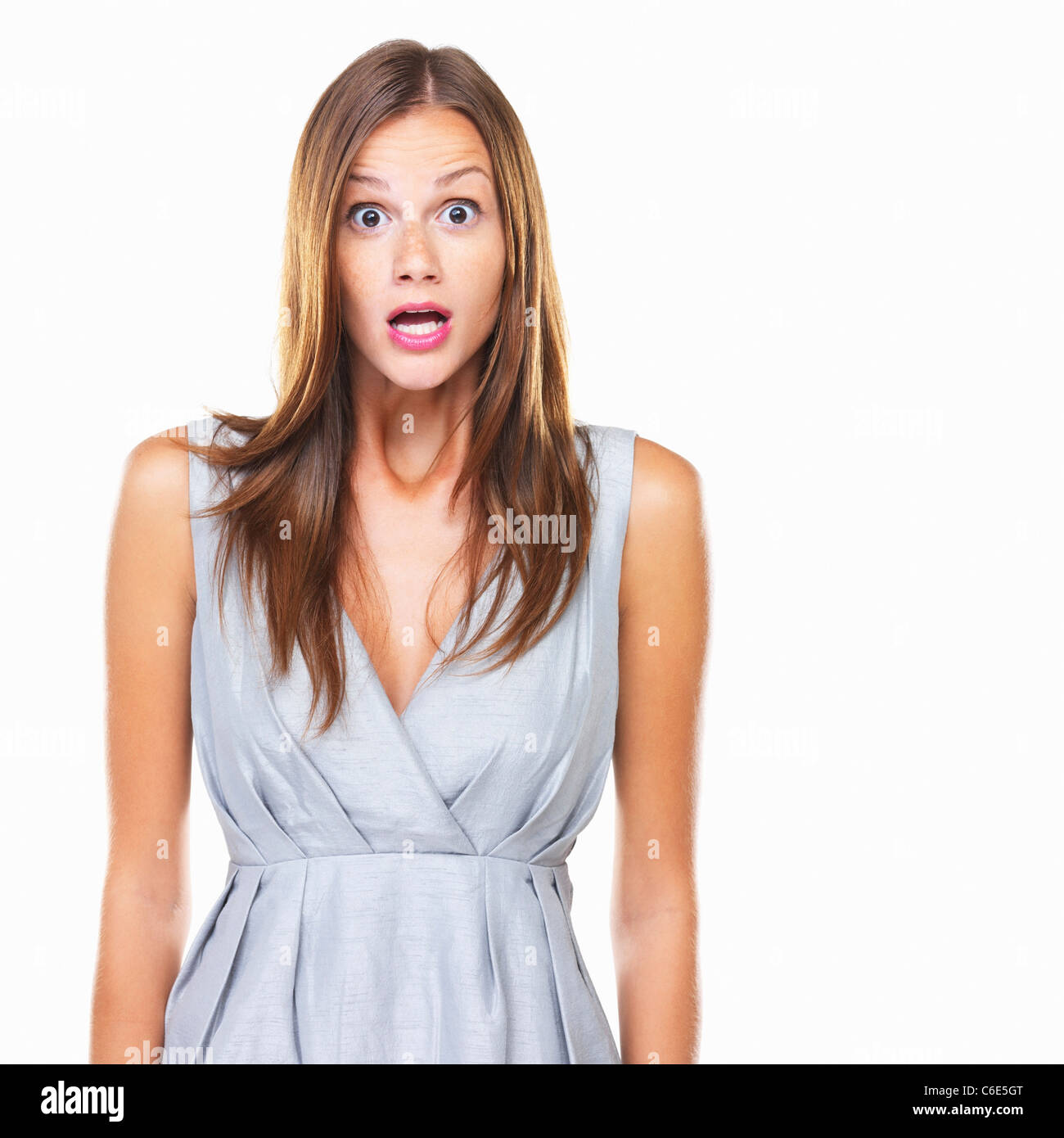 Long white dress staring hi-res stock photography and images - Alamy