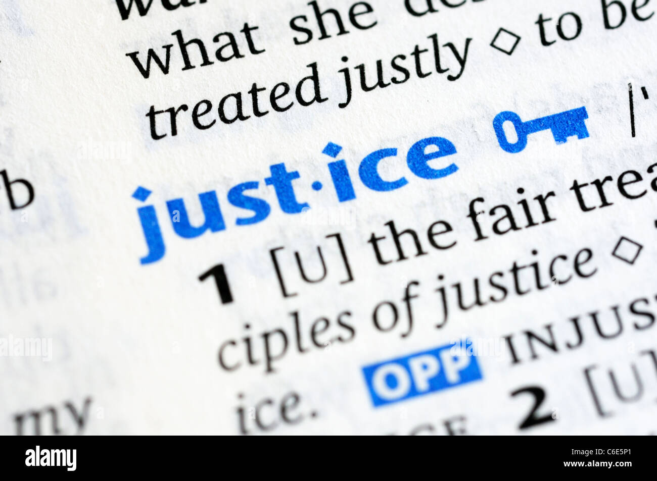 JUSTICE word closeup in dictionary Stock Photo - Alamy