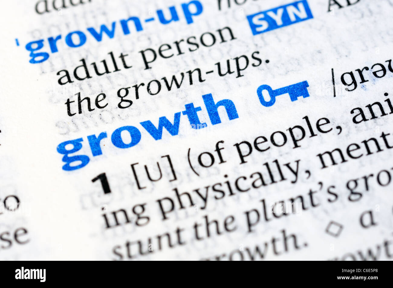 GROWTH word closeup in dictionary Stock Photo - Alamy