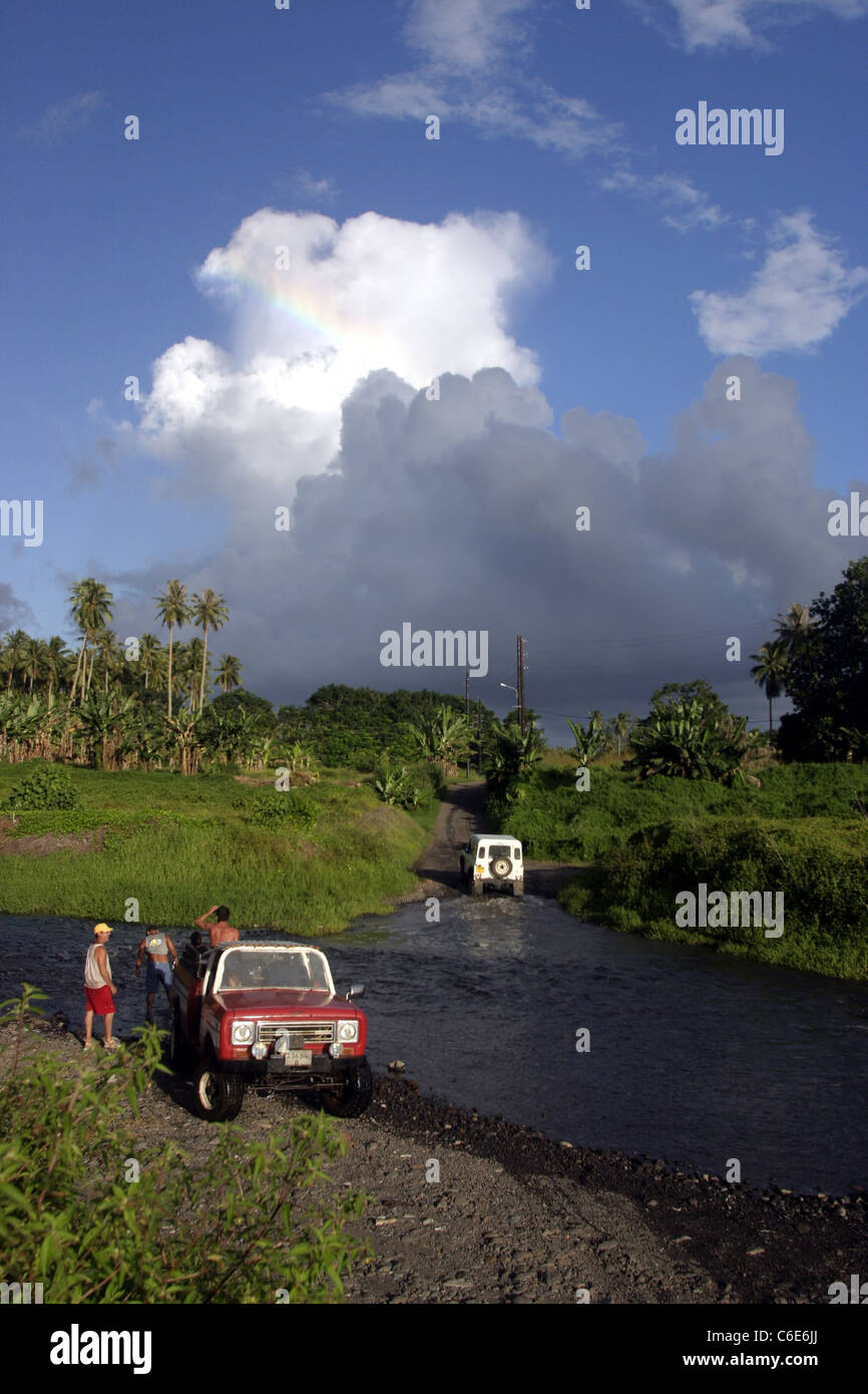 River crossing at Teahupoo in Tahiti, French Polynesia Stock Photo - Alamy