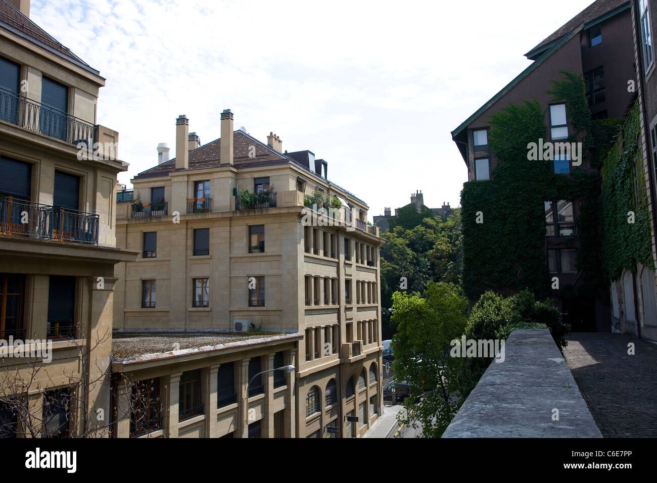 Rooftop Architecture in Geneva Stock Photo - Alamy