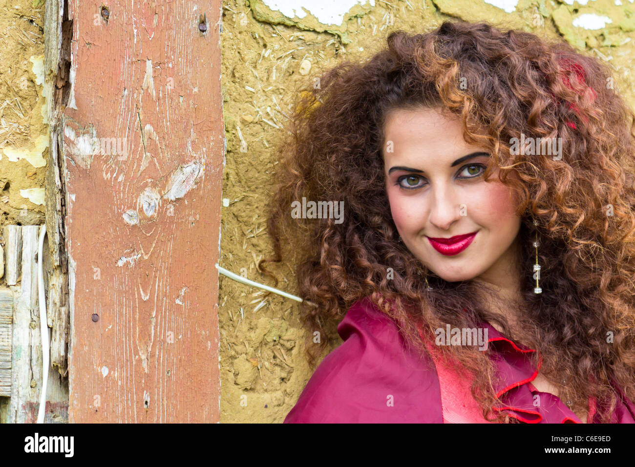 Portrait of beautiful gypsy woman outdoor Stock Photo - Alamy