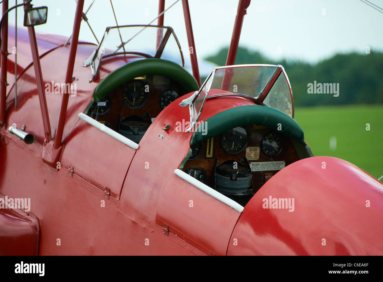 DH82A Tiger Moth Cockpit Stock Photo - Alamy