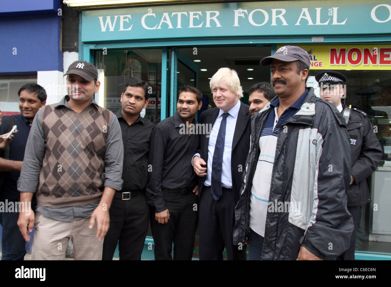 London Mayor Boris Johnson visiting shops and businesses damaged by the ...