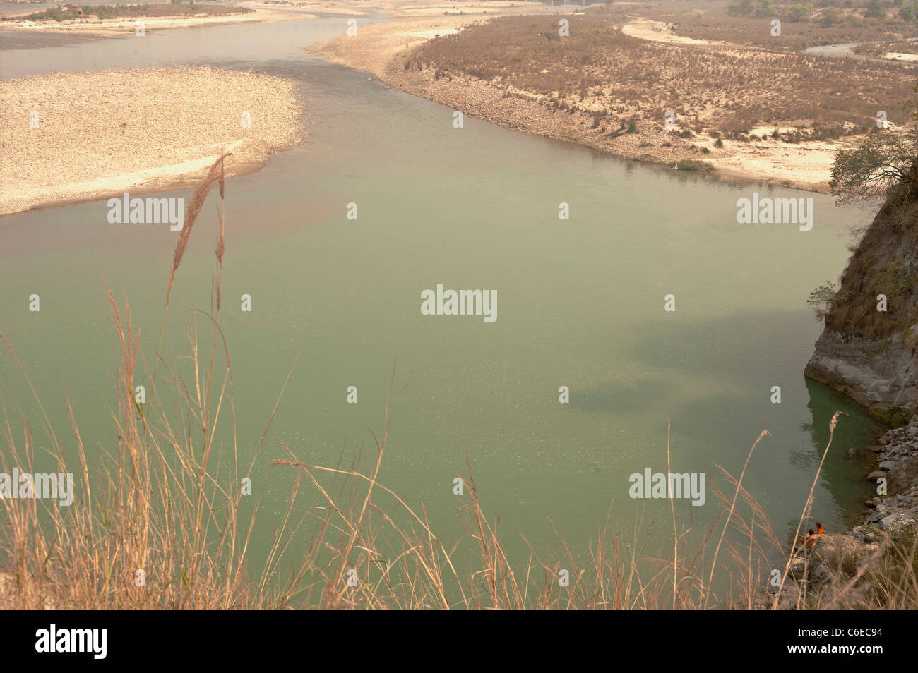 Panorama of the Original course of the river Ganga at Haridwar ...