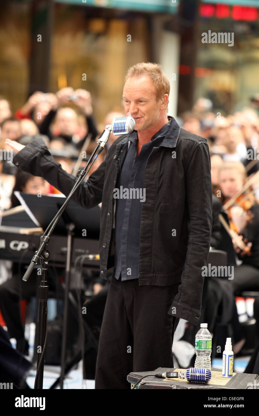 Sting aka Gordon Sumner performing at the opening NBC Today show Toyota ...