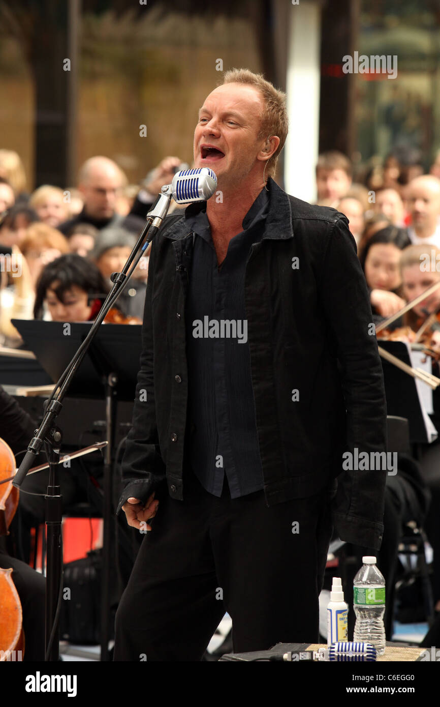 Sting aka Gordon Sumner performing at the opening NBC Today show Toyota ...