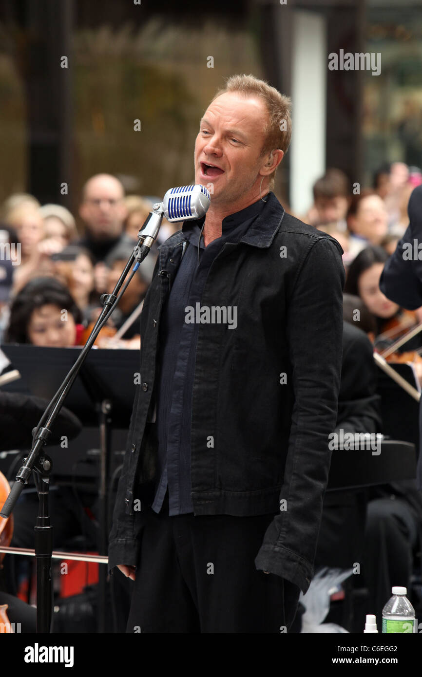 Sting aka Gordon Sumner performing at the opening NBC Today show Toyota ...