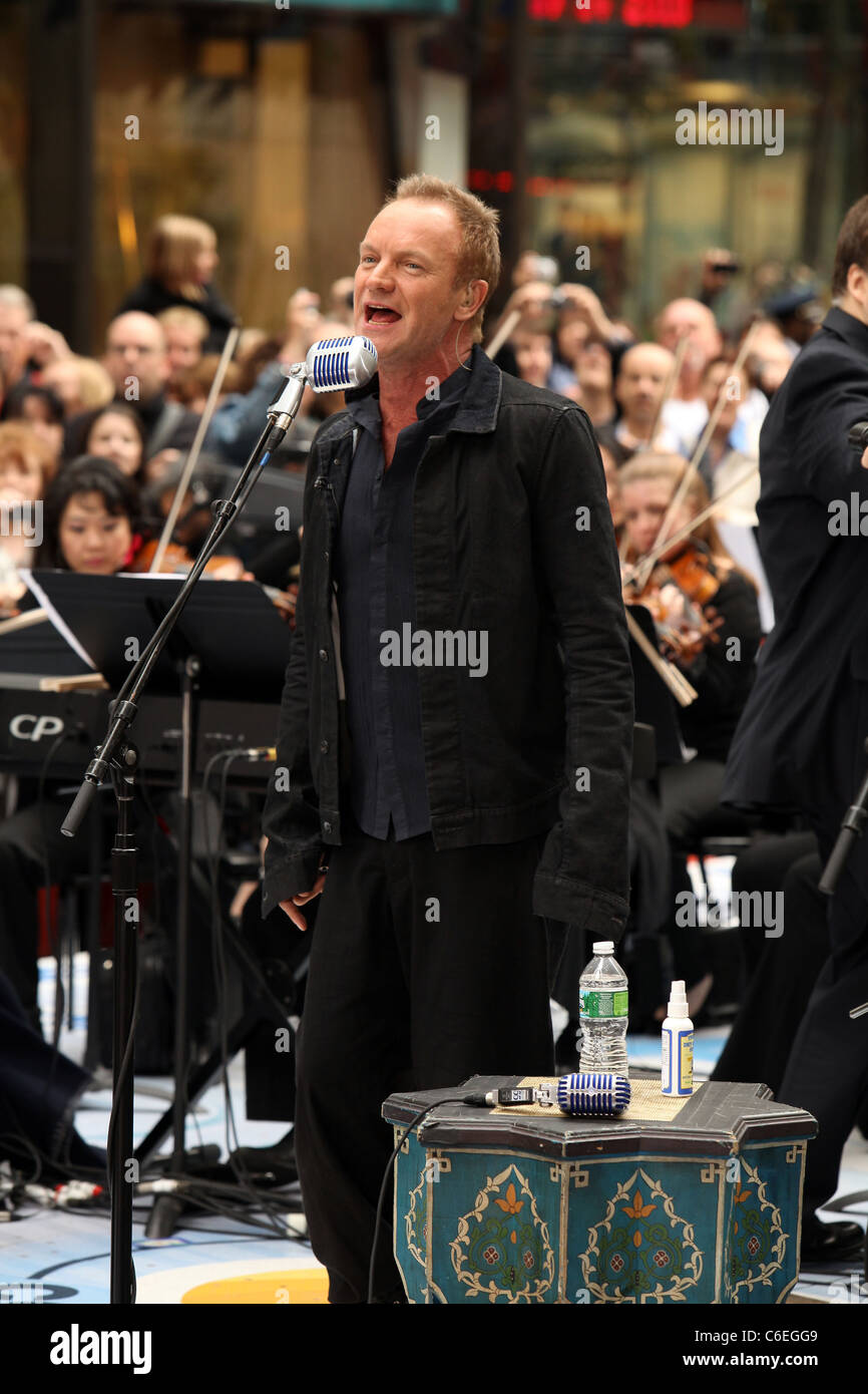 Sting aka Gordon Sumner performing at the opening NBC Today show Toyota ...