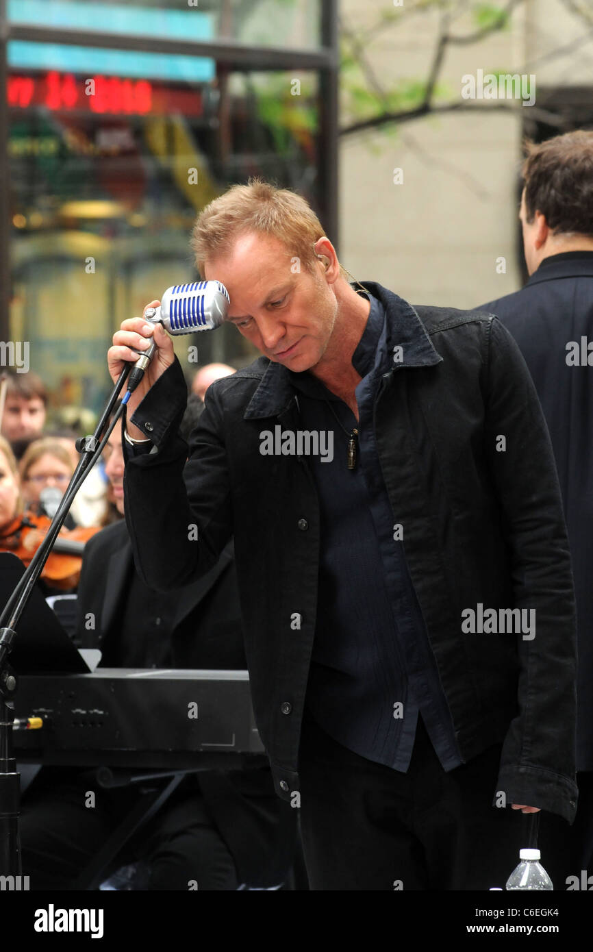 Sting aka Gordon Sumner performing at the opening NBC Today show Toyota ...