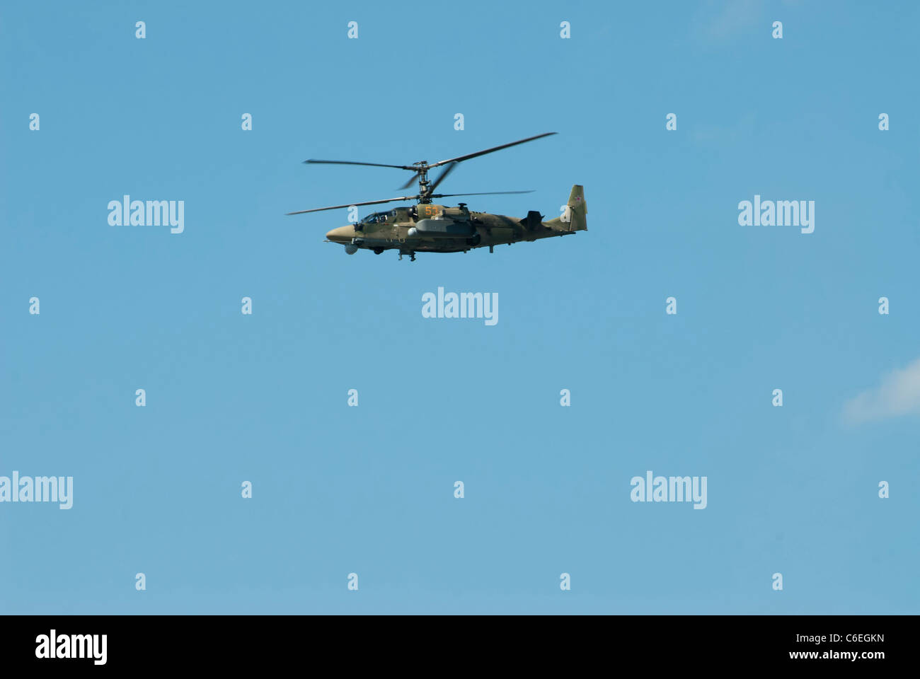 Russian military helicopter Ka-50 Stock Photo - Alamy