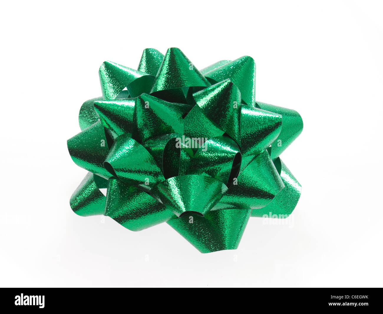 Studio shot of Green Ribbon on white background Stock Photo - Alamy