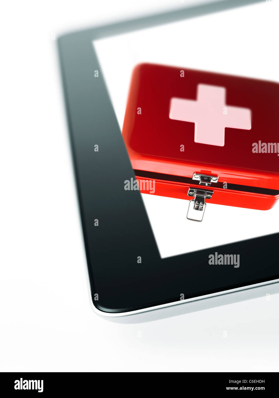 Studio shot of first aid kit on digital tablet Stock Photo - Alamy