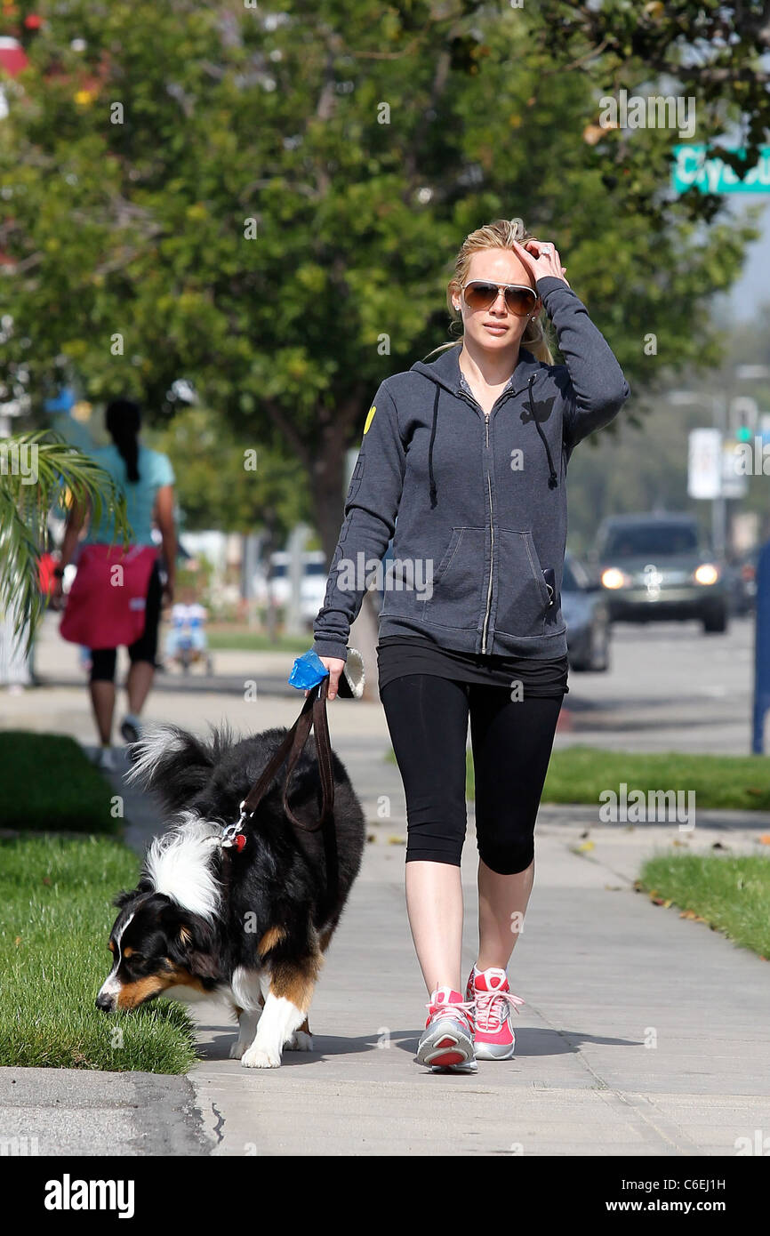 Hilary Duff seen walking her dog in Toluca Lake. Los Angeles ...