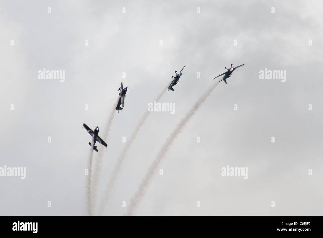 The Blade Aerobatic Display Team performing synchronised aerobatics ...