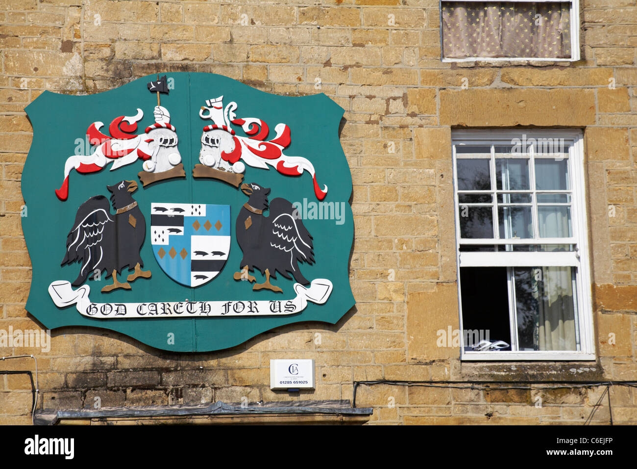God careth for us sign on the side of Redesdale Arms Hotel, High Street ...