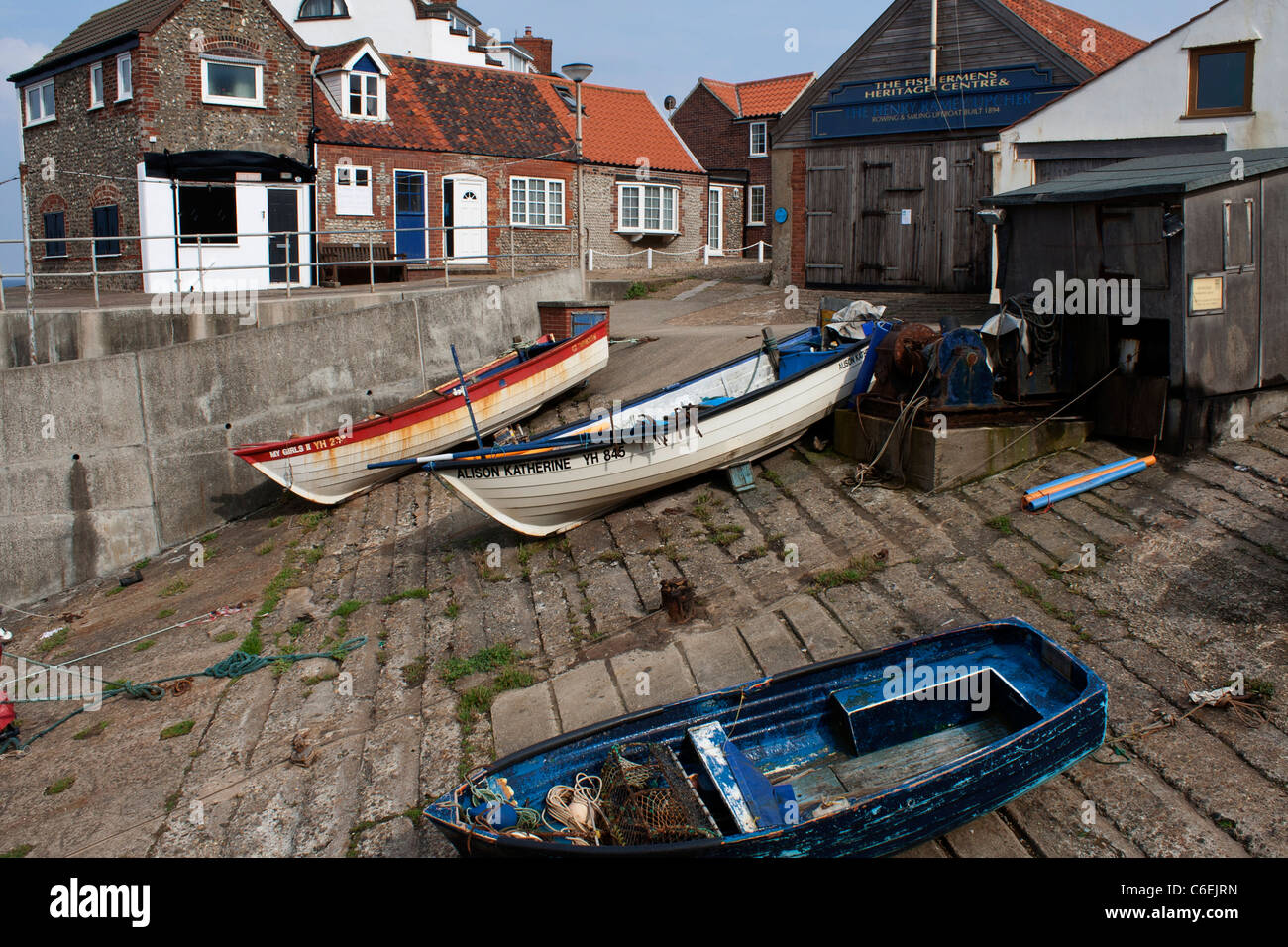 Fishing boats Sheringham Norfolk Stock Photo - Alamy