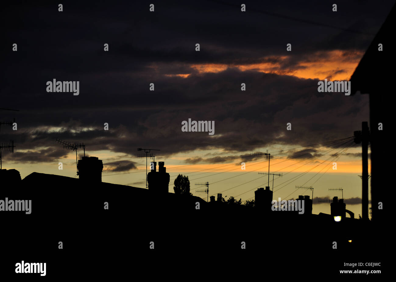 Urban sunset, Warwick, UK Stock Photo - Alamy
