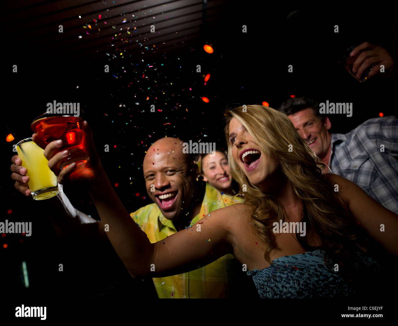 USA, Arizona, Scottsdale, Friends enjoying drinks at bar Stock Photo ...