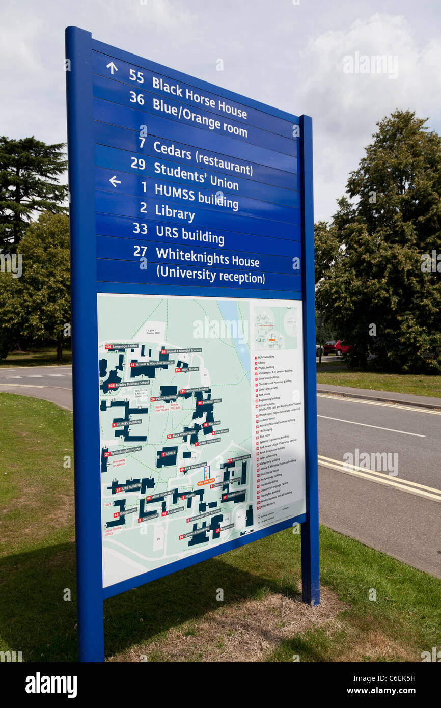 Information sign map for Whiteknights, Reading University Stock Photo ...