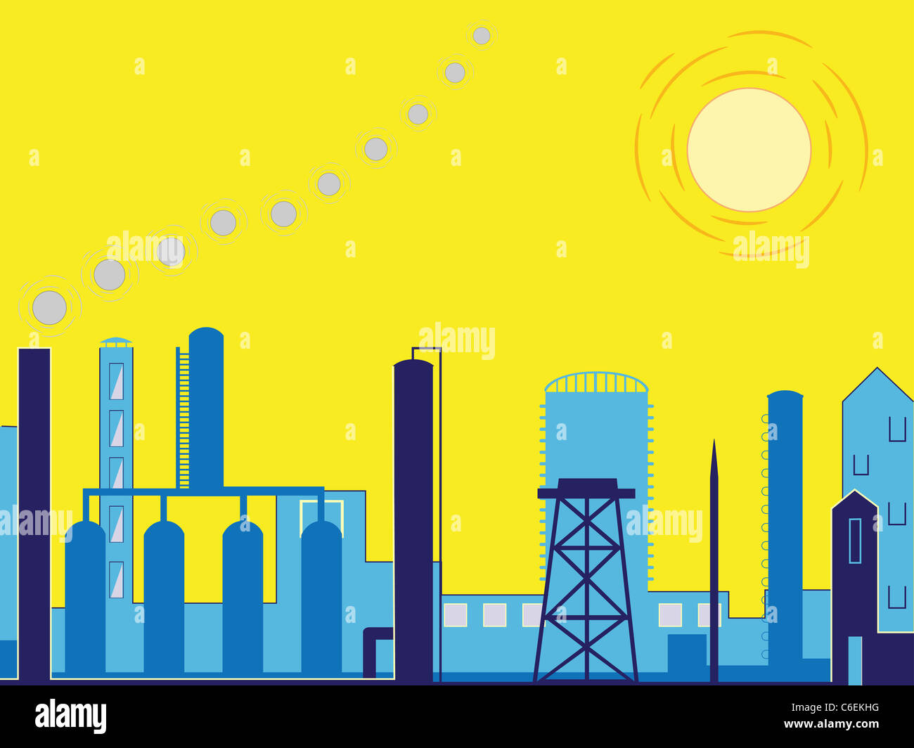 Industrial factory landscape scene in summer Stock Photo - Alamy