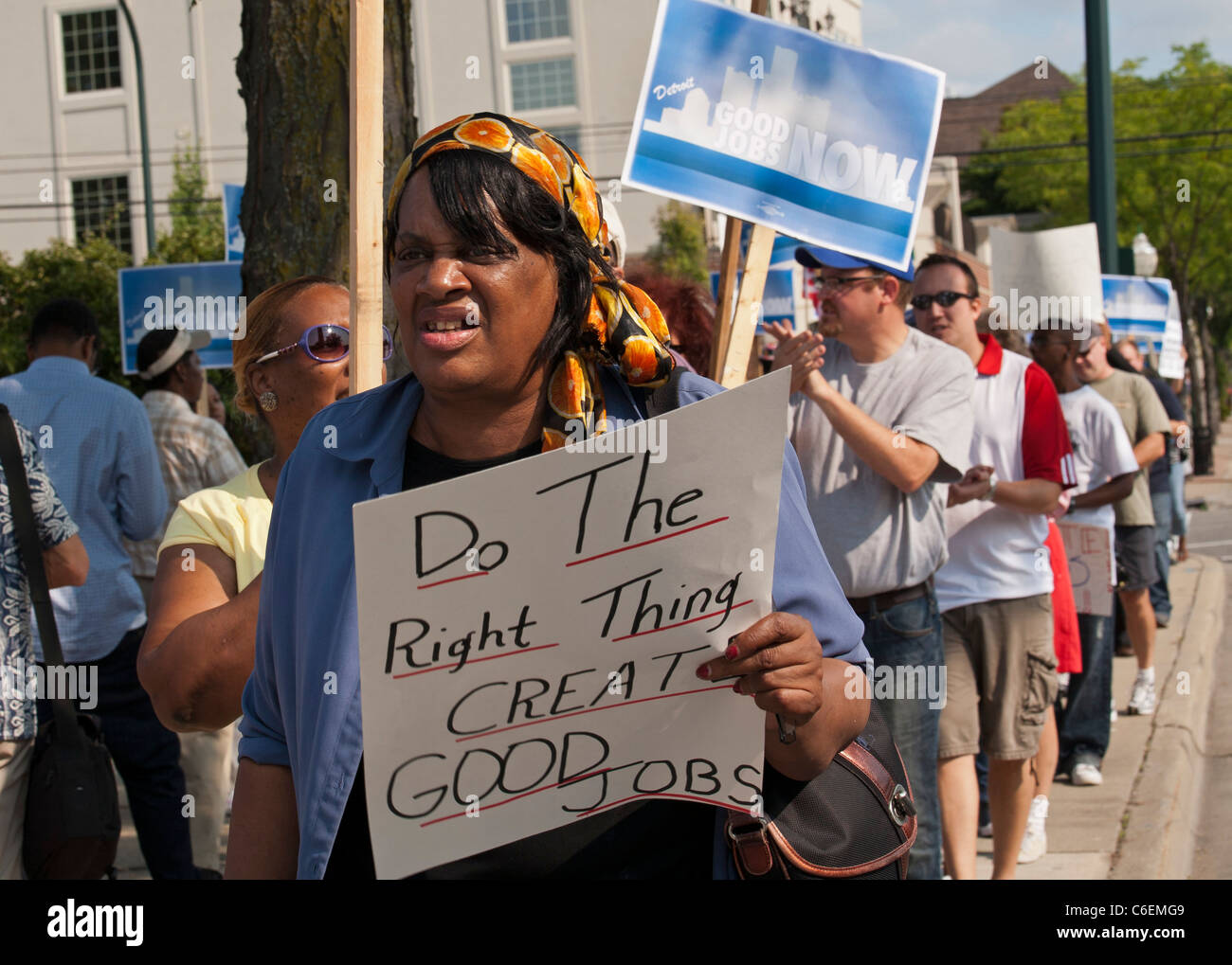 Jobs Picket at Congressman's Office Stock Photo - Alamy