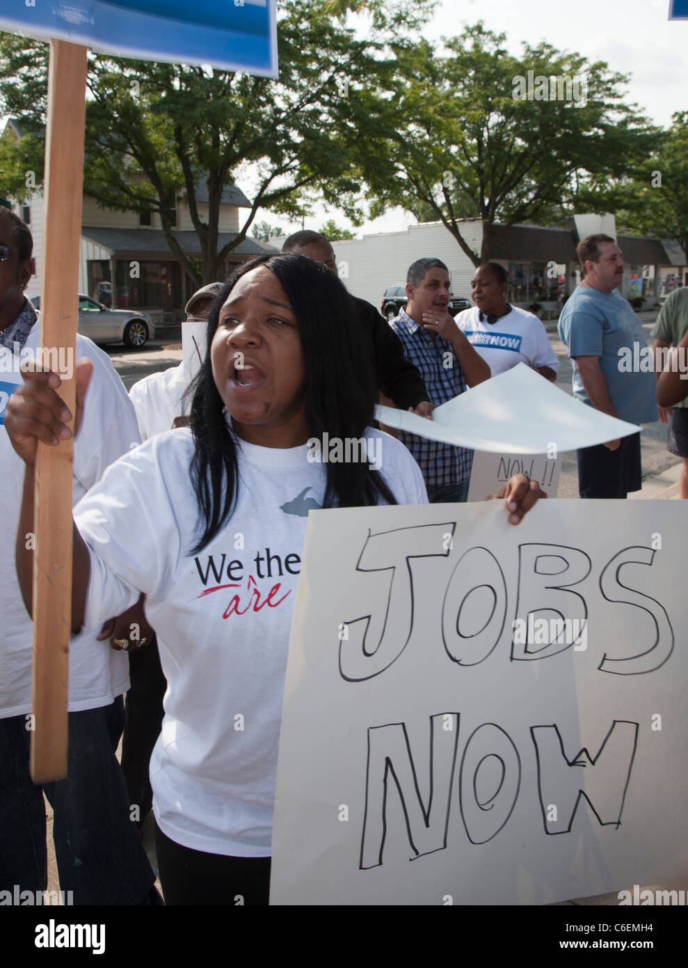 Jobs Picket at Congressman's Office Stock Photo - Alamy