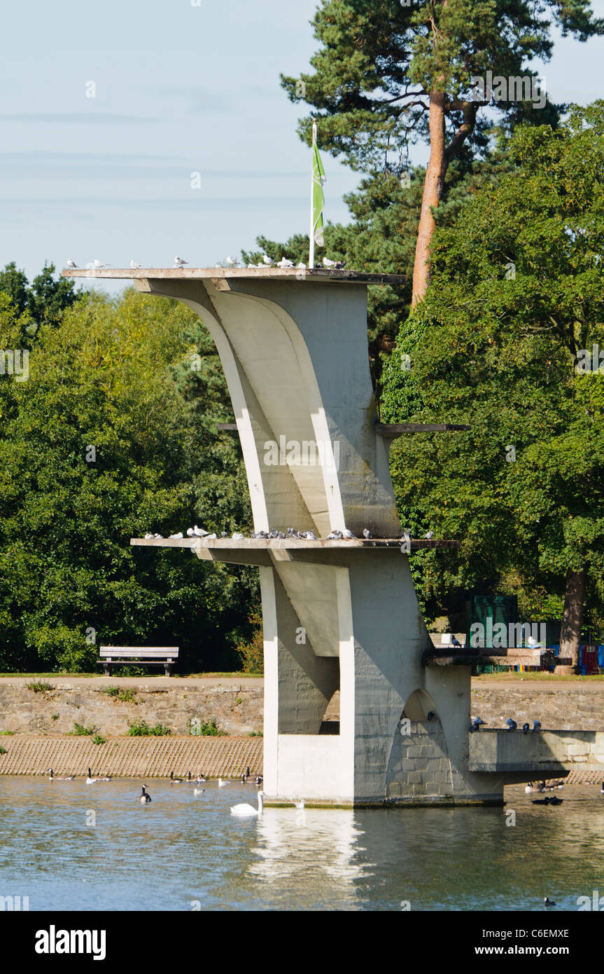 Concrete diving platform in Coate Water Country Park, Swindon, built in ...