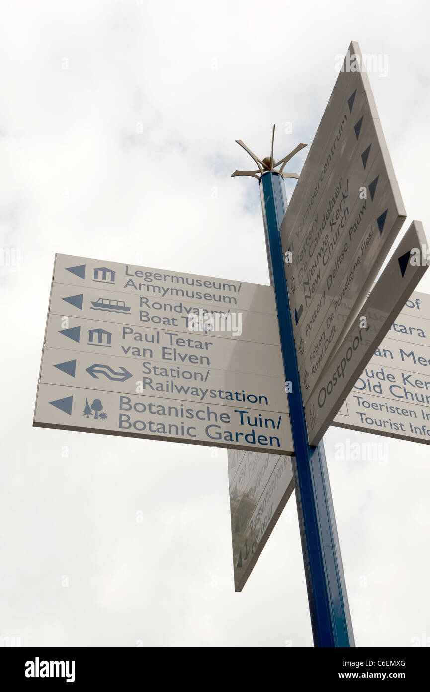 Tourist Direction Sign Delft Holland Netherlands Europe Stock Photo - Alamy