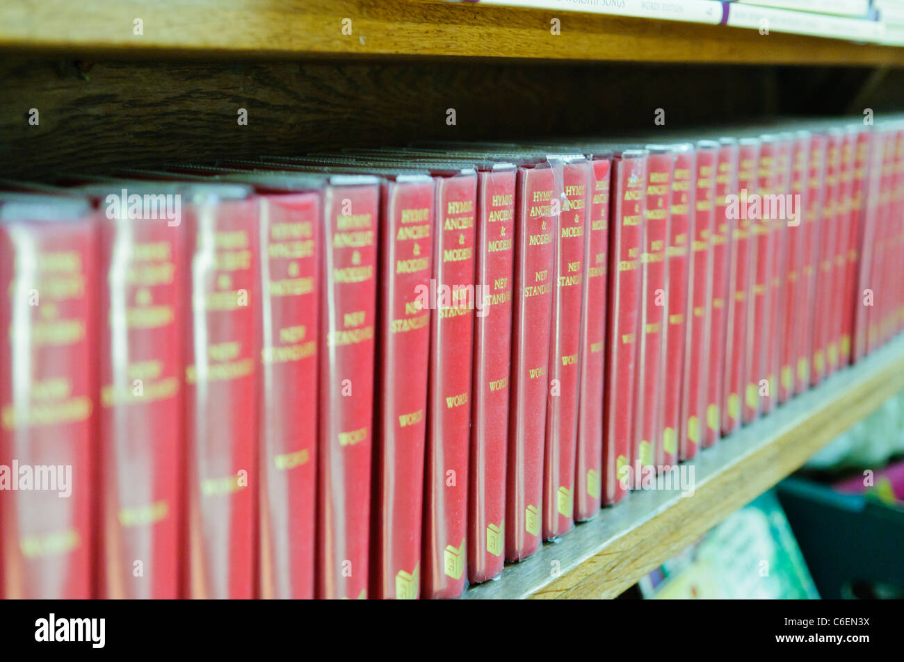 Hymn books on a shelf hi-res stock photography and images - Alamy