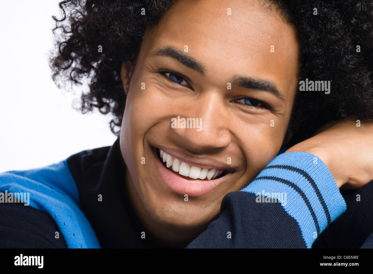 Smiling mixed race man Stock Photo - Alamy