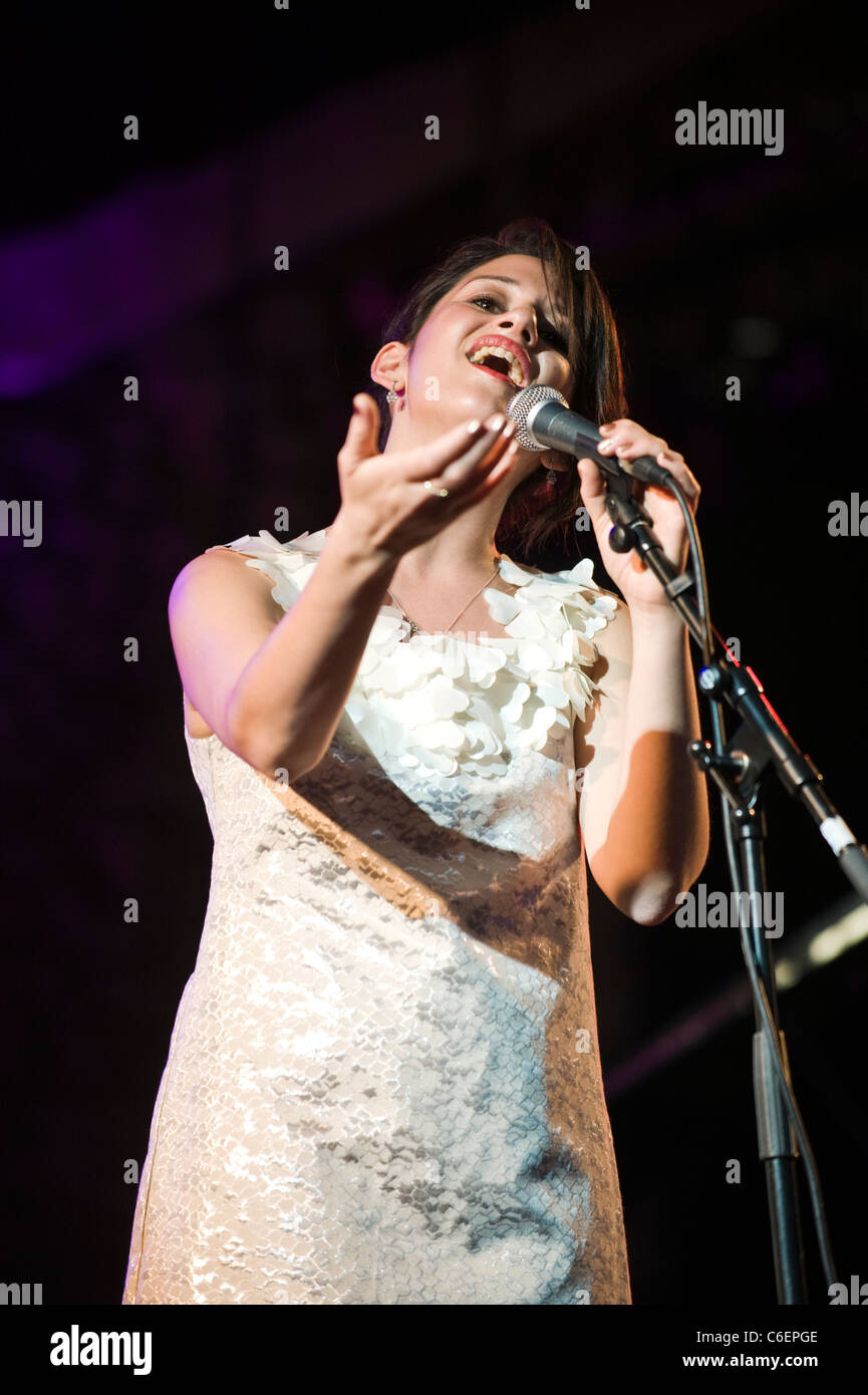 Singer vocalist Sara Mitra performing at Brecon Jazz Festival 2011 ...