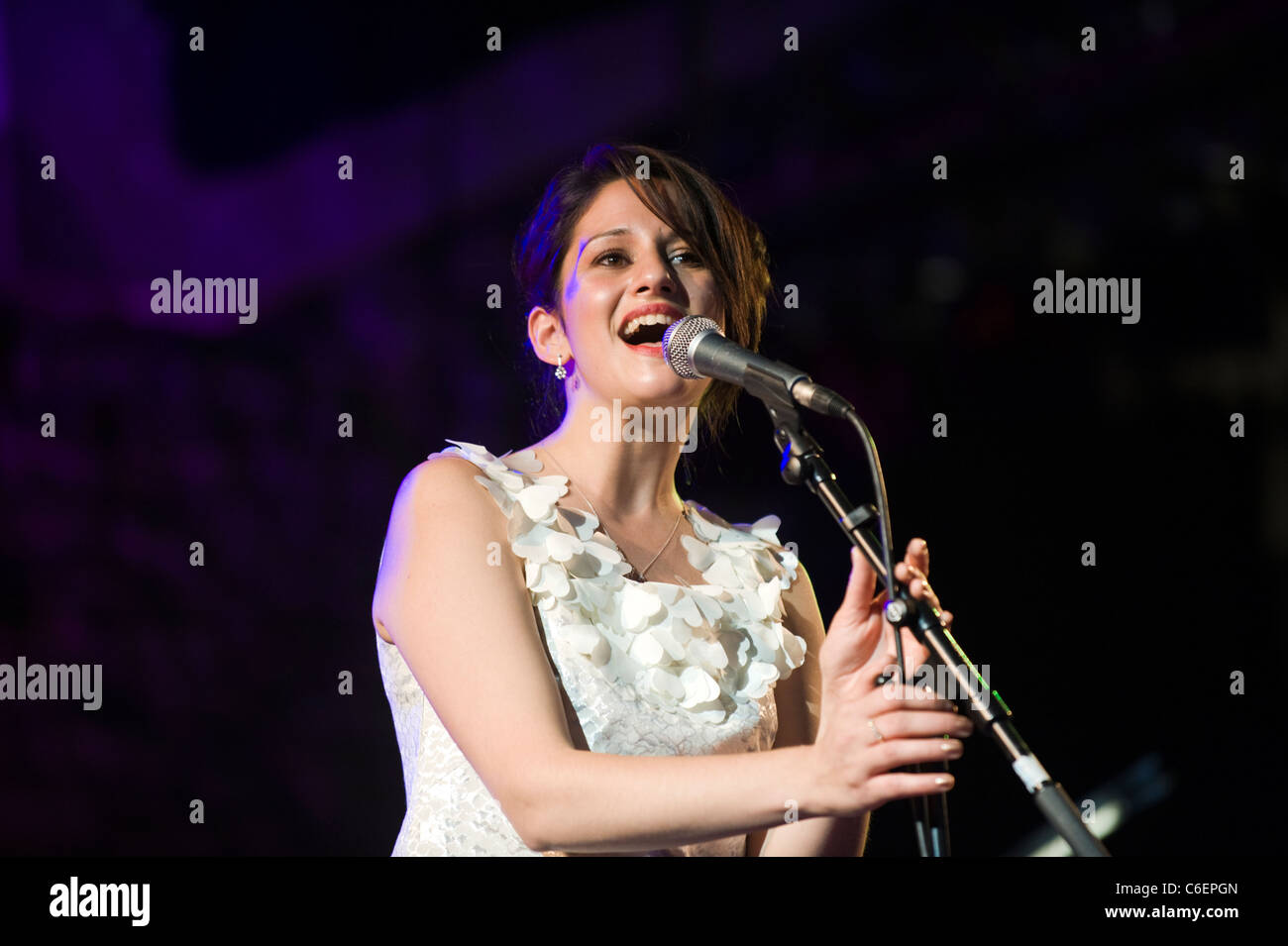 Singer vocalist Sara Mitra performing at Brecon Jazz Festival 2011 ...