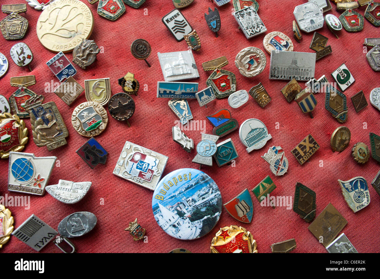 Communist memorabilia - Pins. Budapest, Hungary Stock Photo - Alamy