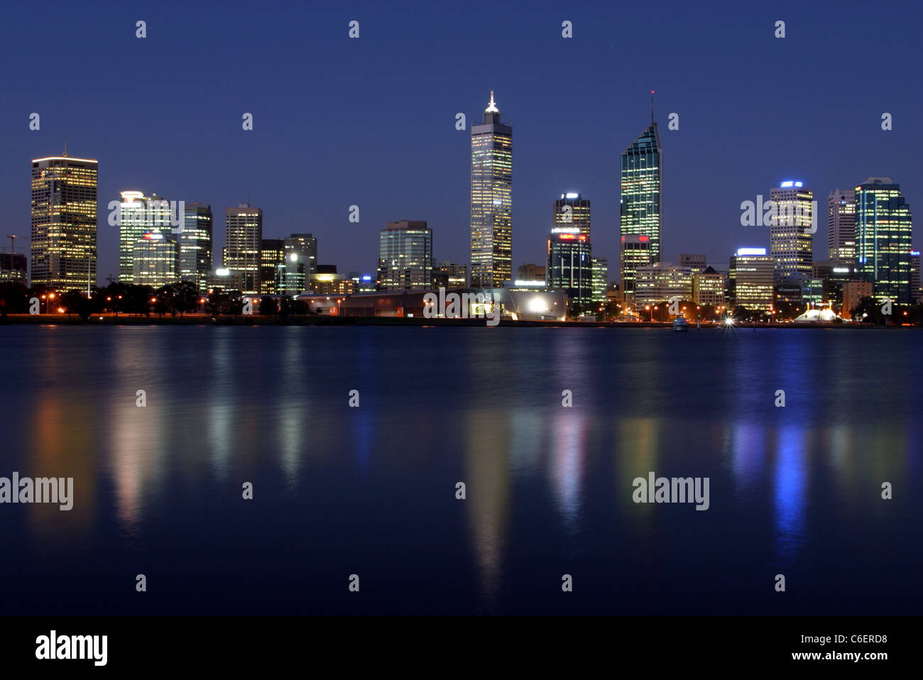 The city skyline as seen from South Perth. Perth, Western Australia ...
