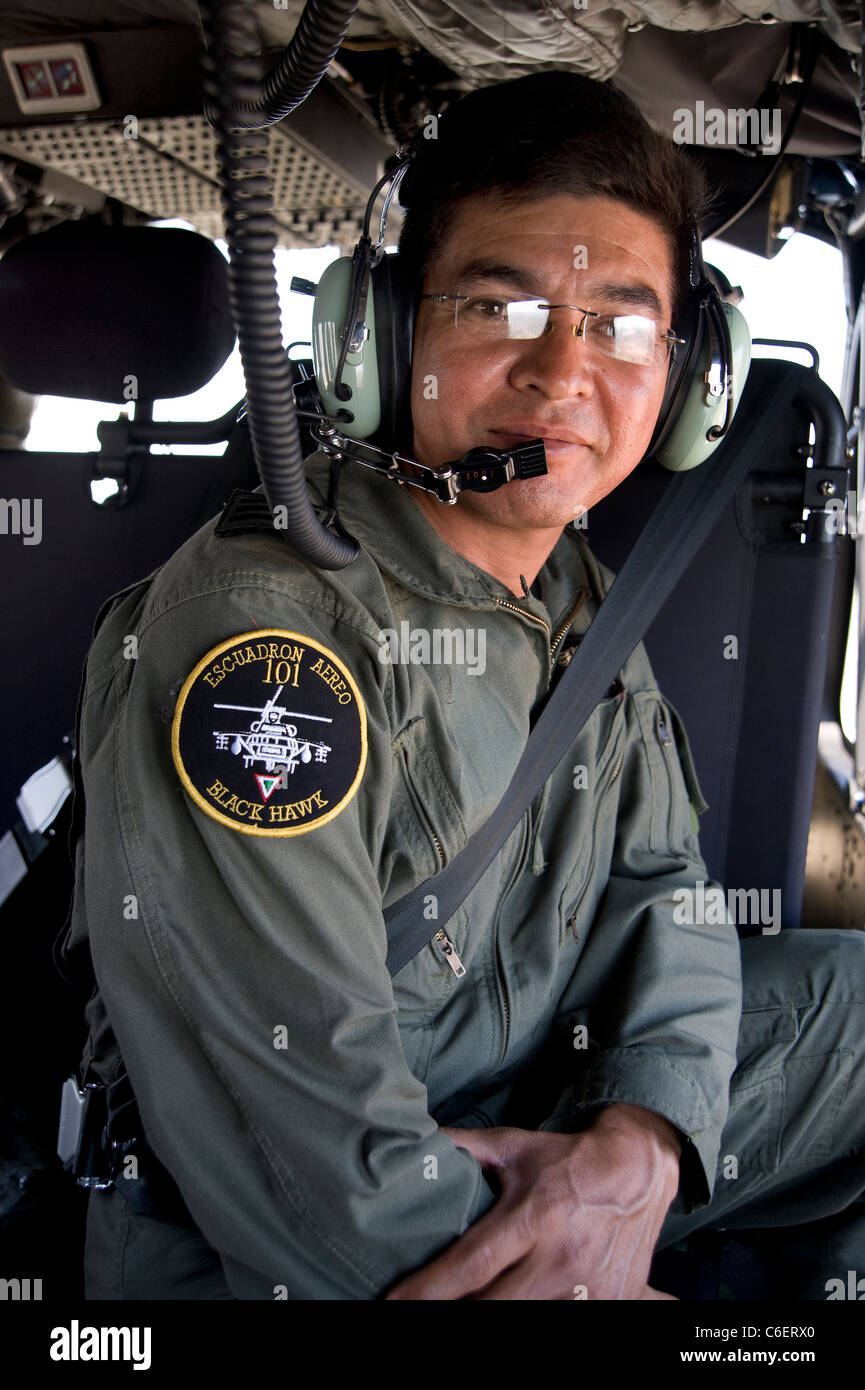 Mexican Air Force helicopter pilot Stock Photo - Alamy