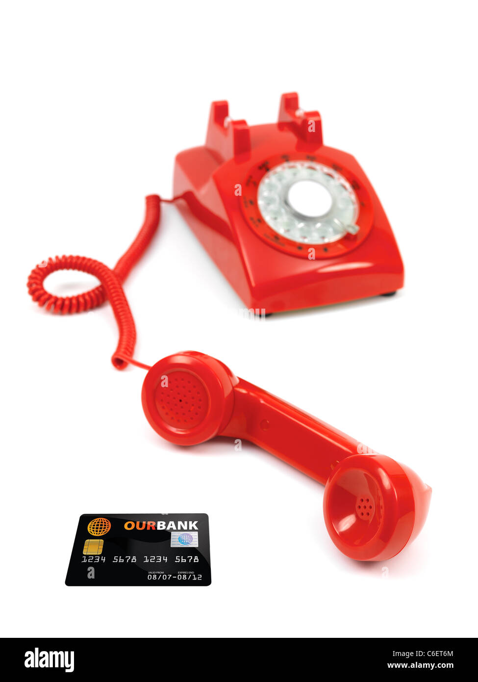 A rotary telephone isolated against a white background Stock Photo - Alamy