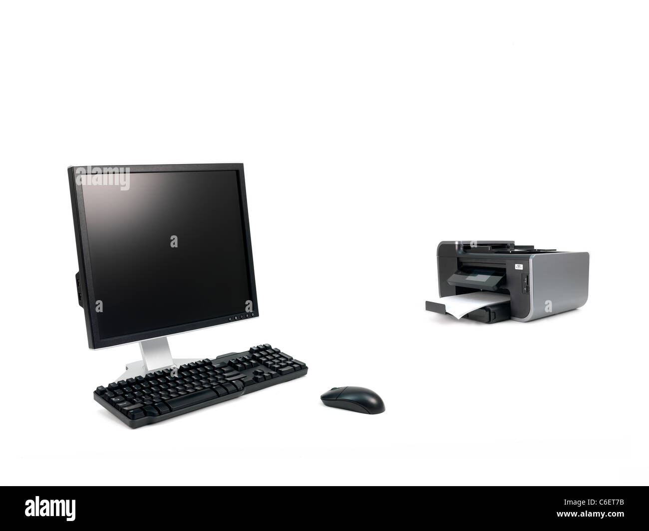 A desktop computer isolated against a white background Stock Photo - Alamy