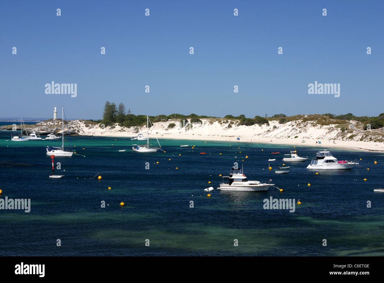 Longreach Bay and Bathurst Lighthouse. Rottnest Island, Western ...