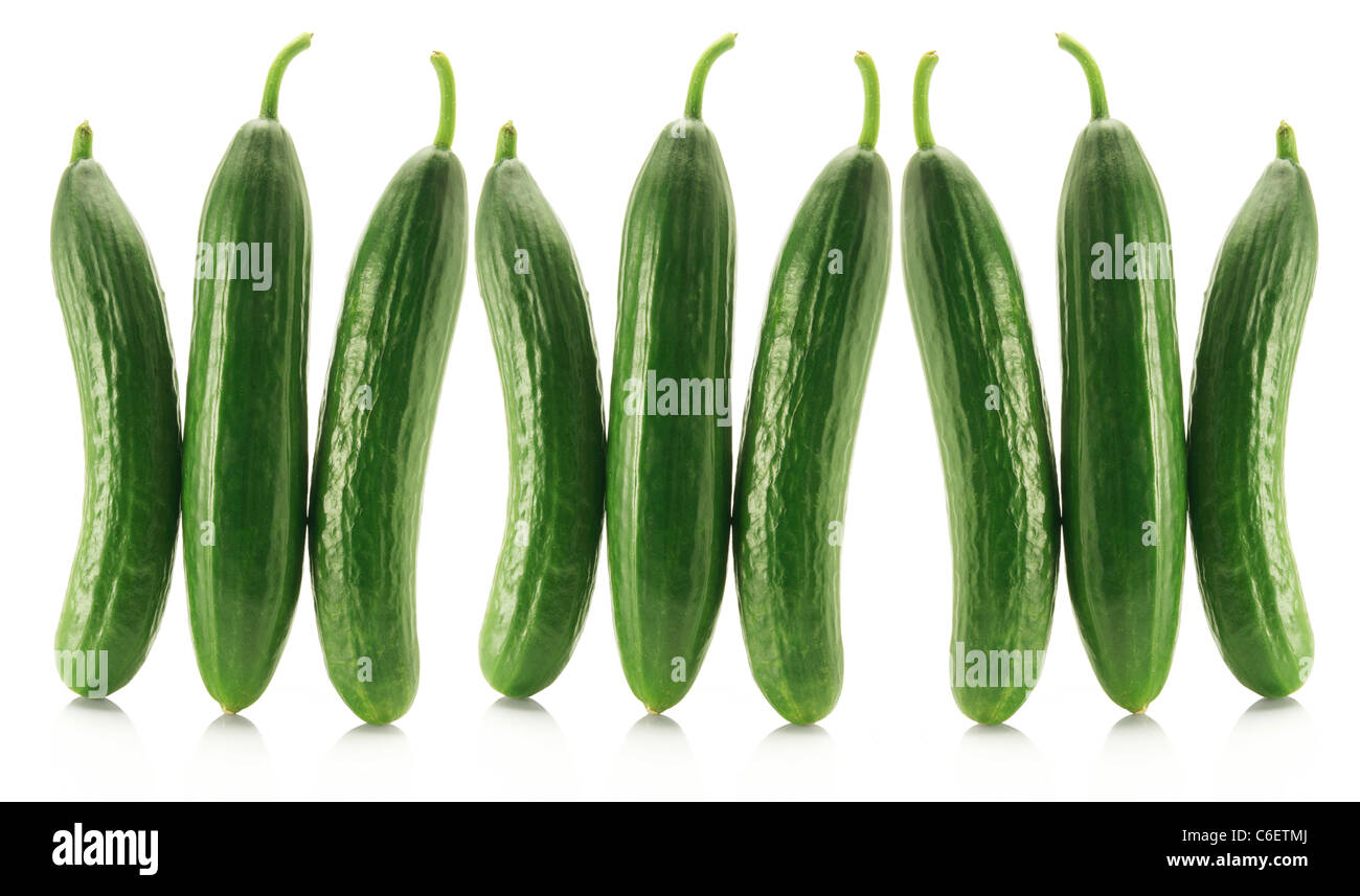 Row of Lebanese Cucumbers Stock Photo - Alamy
