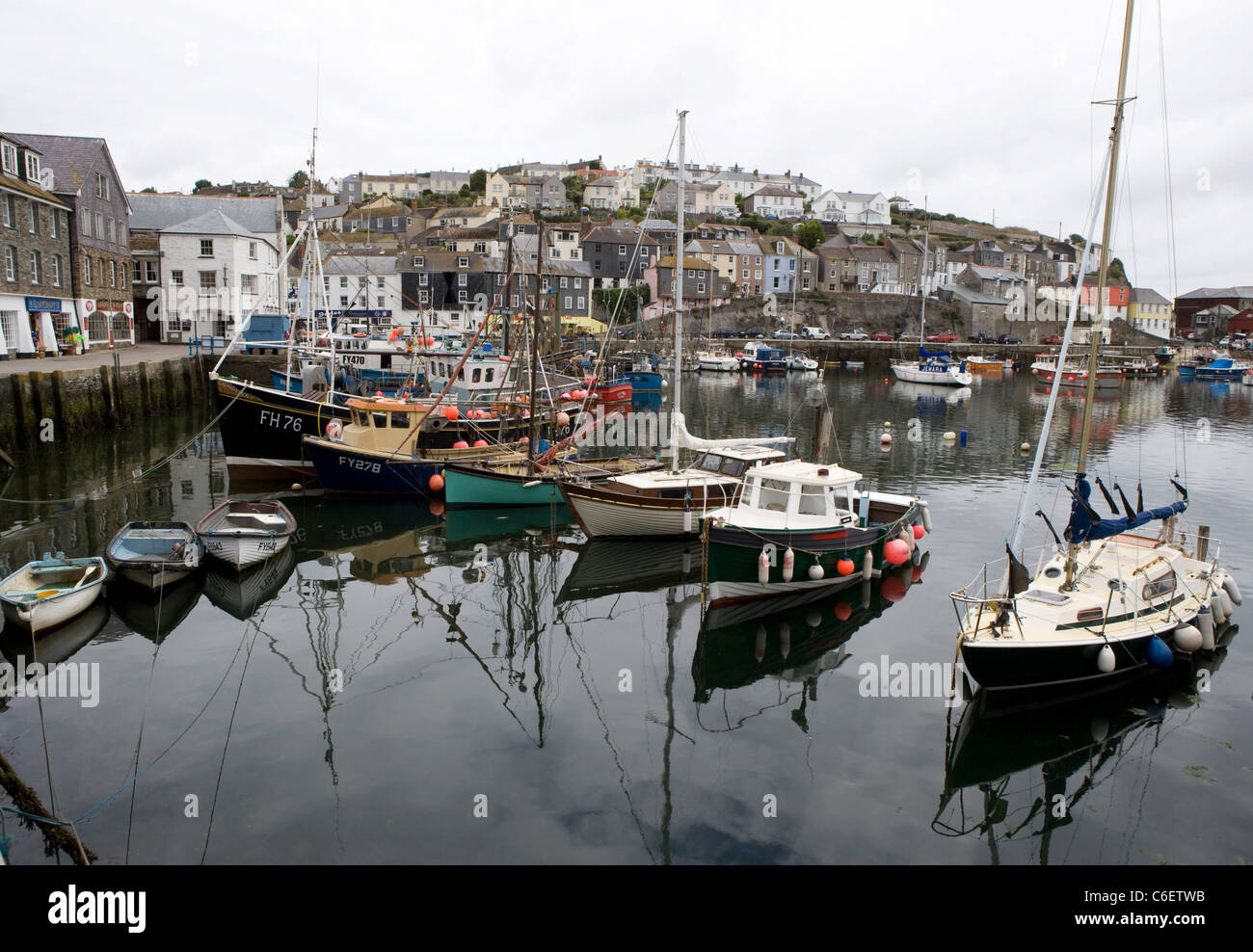 Cornish Fishing Village Town Port Mevagissey Stock Photo - Alamy