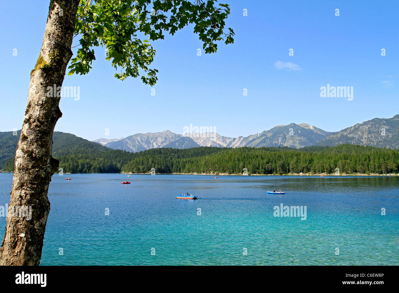 The Lake Eibsee near Garmisch Partenkirchen in summer Stock Photo - Alamy