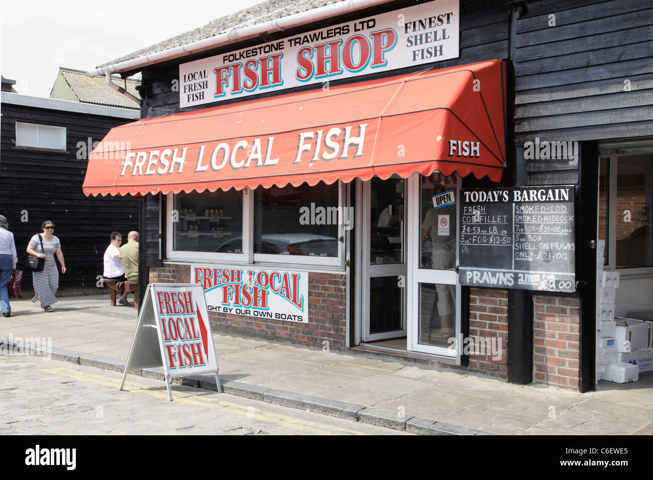Fish shop Folkestone Harbour Kent Stock Photo - Alamy