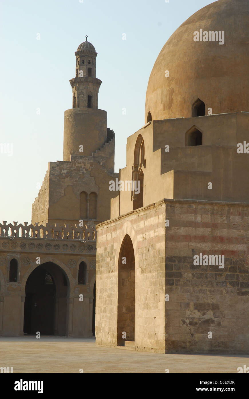 The midaa (ablution fountain) and spiraling minaret of the Mosque of ...