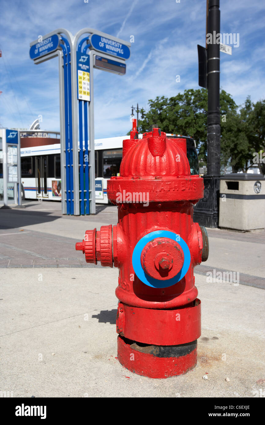 red mathews fire hydrant winnipeg manitoba canada Stock Photo - Alamy