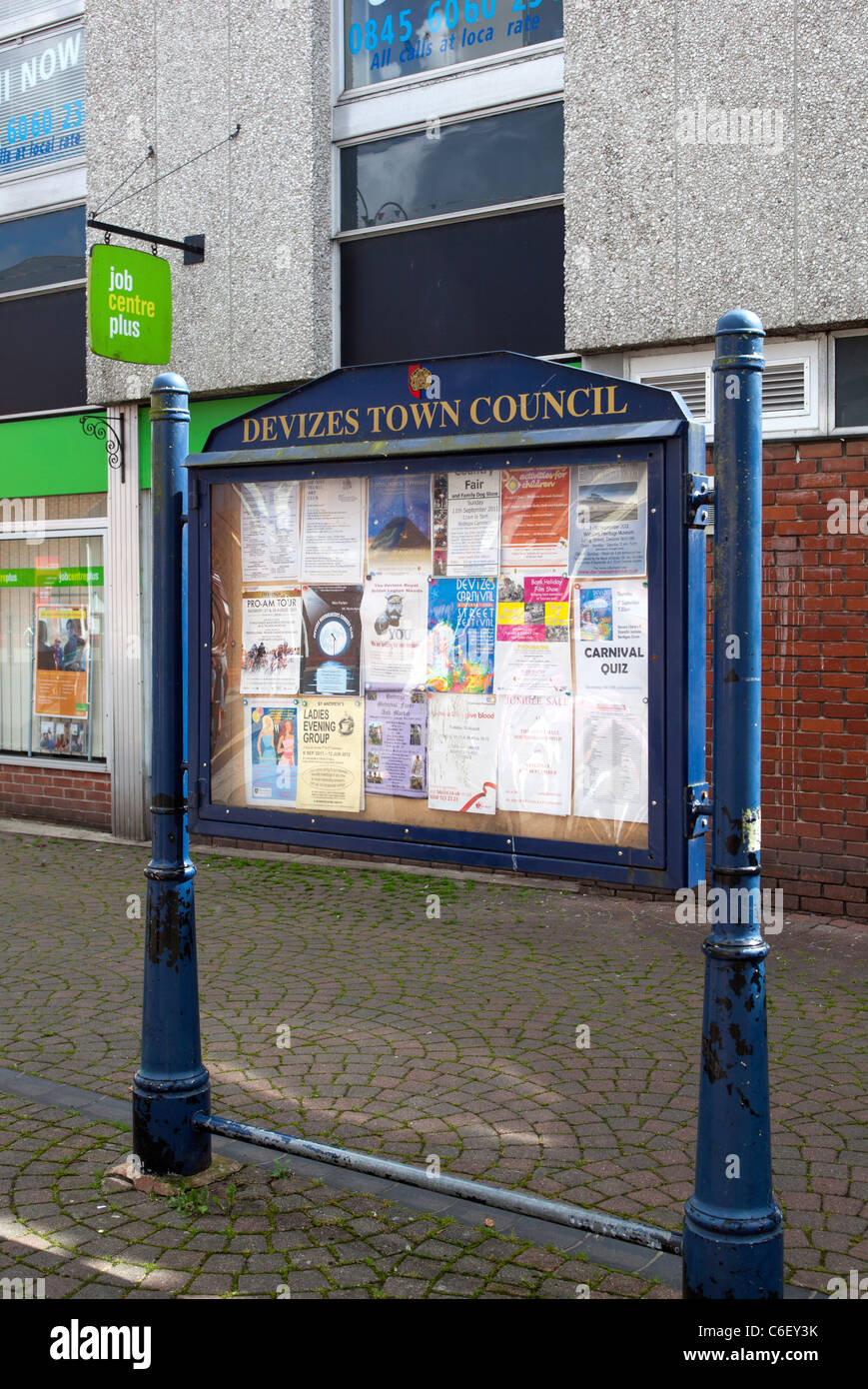 Town Notice Board Devizes Wiltshire England UK Stock Photo - Alamy