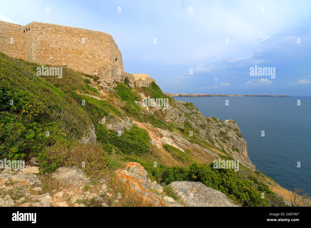 Fortress Belixe, Algarve, Portugal. Fort built in the mid-1500's to ...